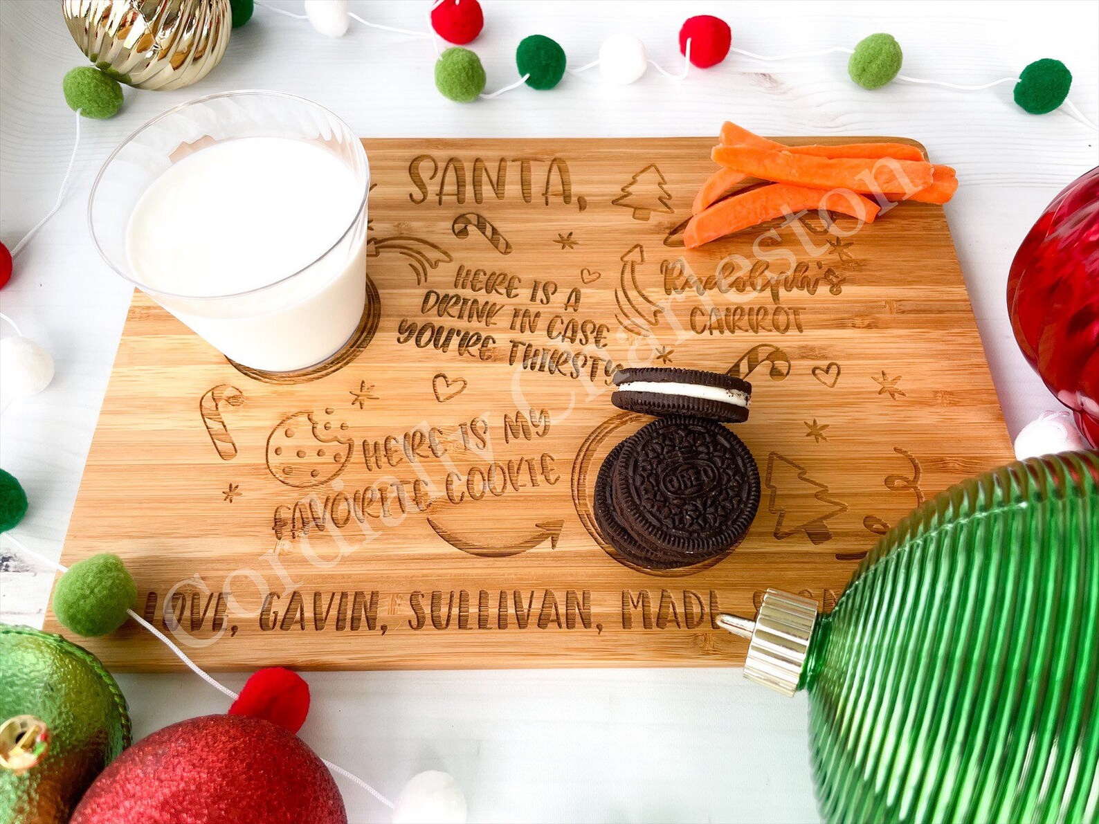 Santa Cookie Board Santa Cookie Christmas Eve Tray - Etsy