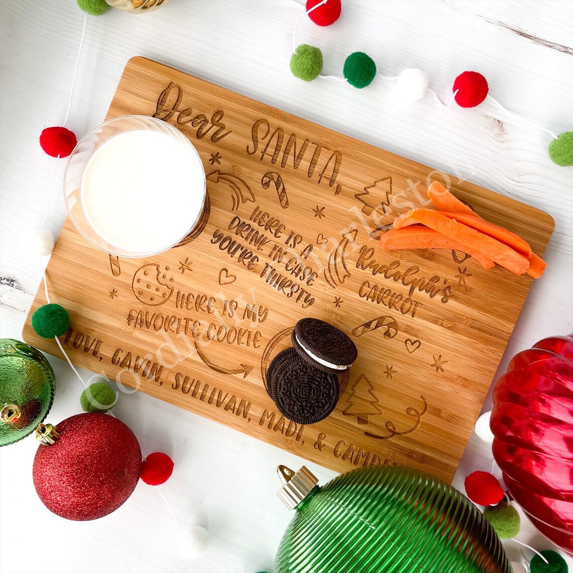 Santa Cookie Board Santa Cookie Christmas Eve Tray - Etsy