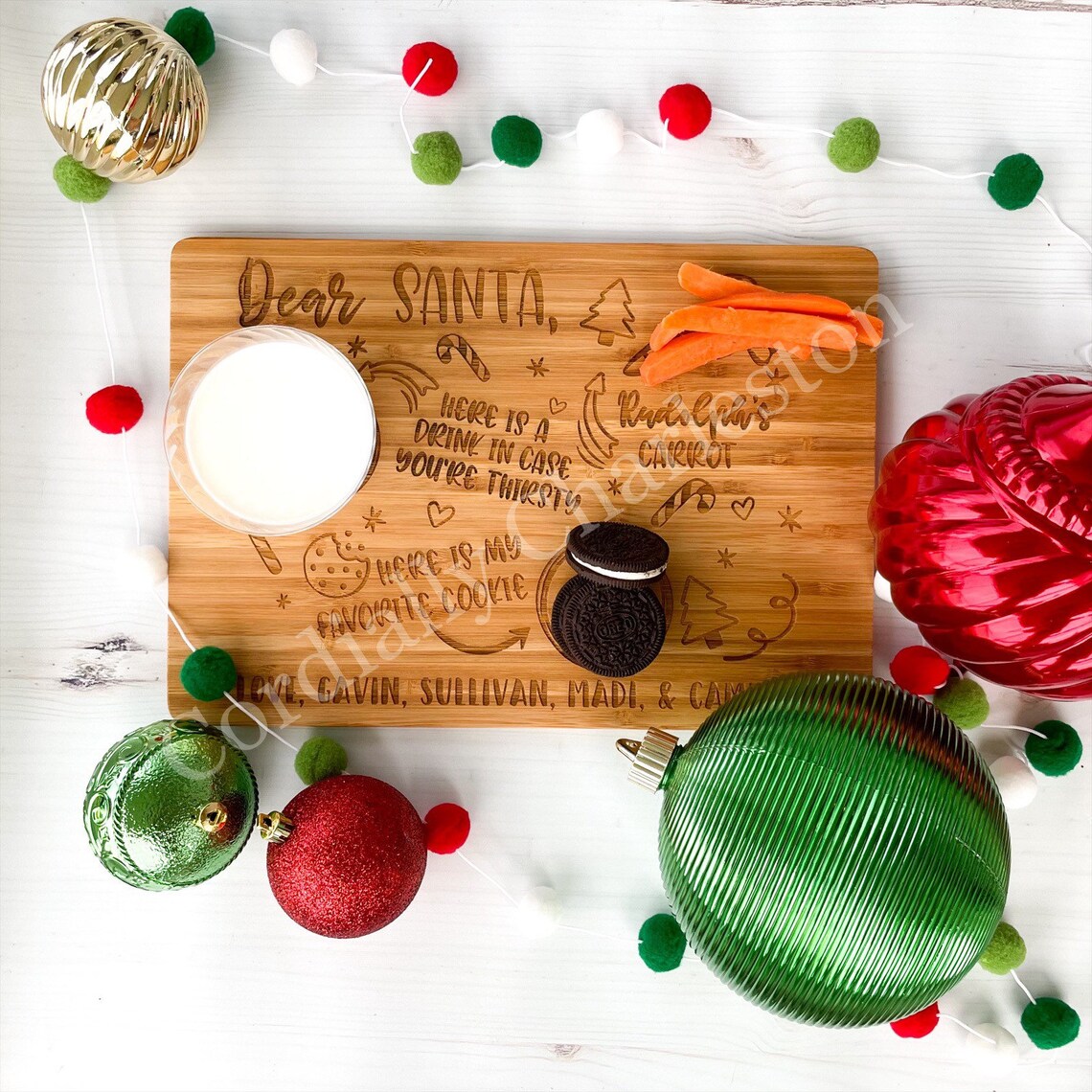 Santa Cookie Board Santa Cookie Christmas Eve Tray - Etsy