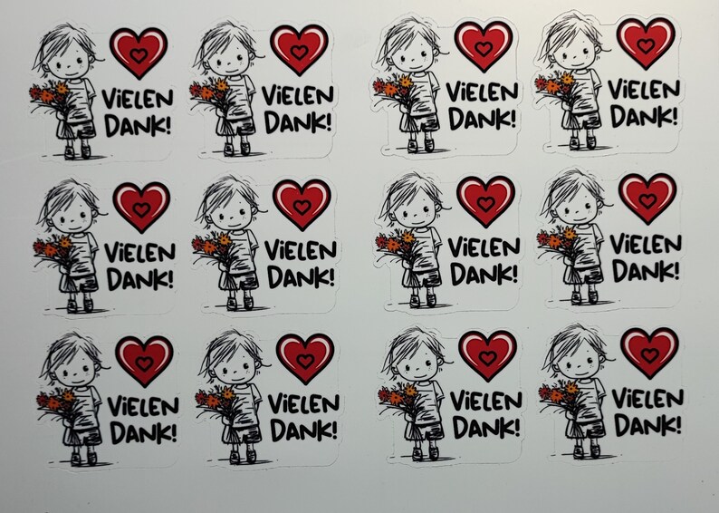 24 Aufkleber "Vielen Dank!", Danke- Sticker z.B. für Versand oder ...
