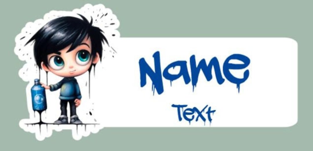 24 Stickers With Names and Text, Name Stickers E.g. for School or ...