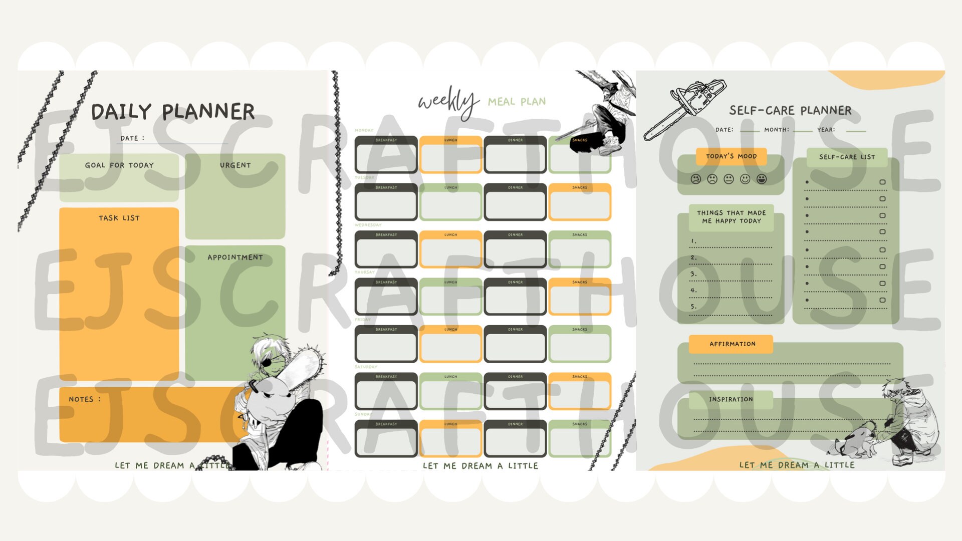 Chainsaw Anime Printable Planner 9 Sheets - Etsy