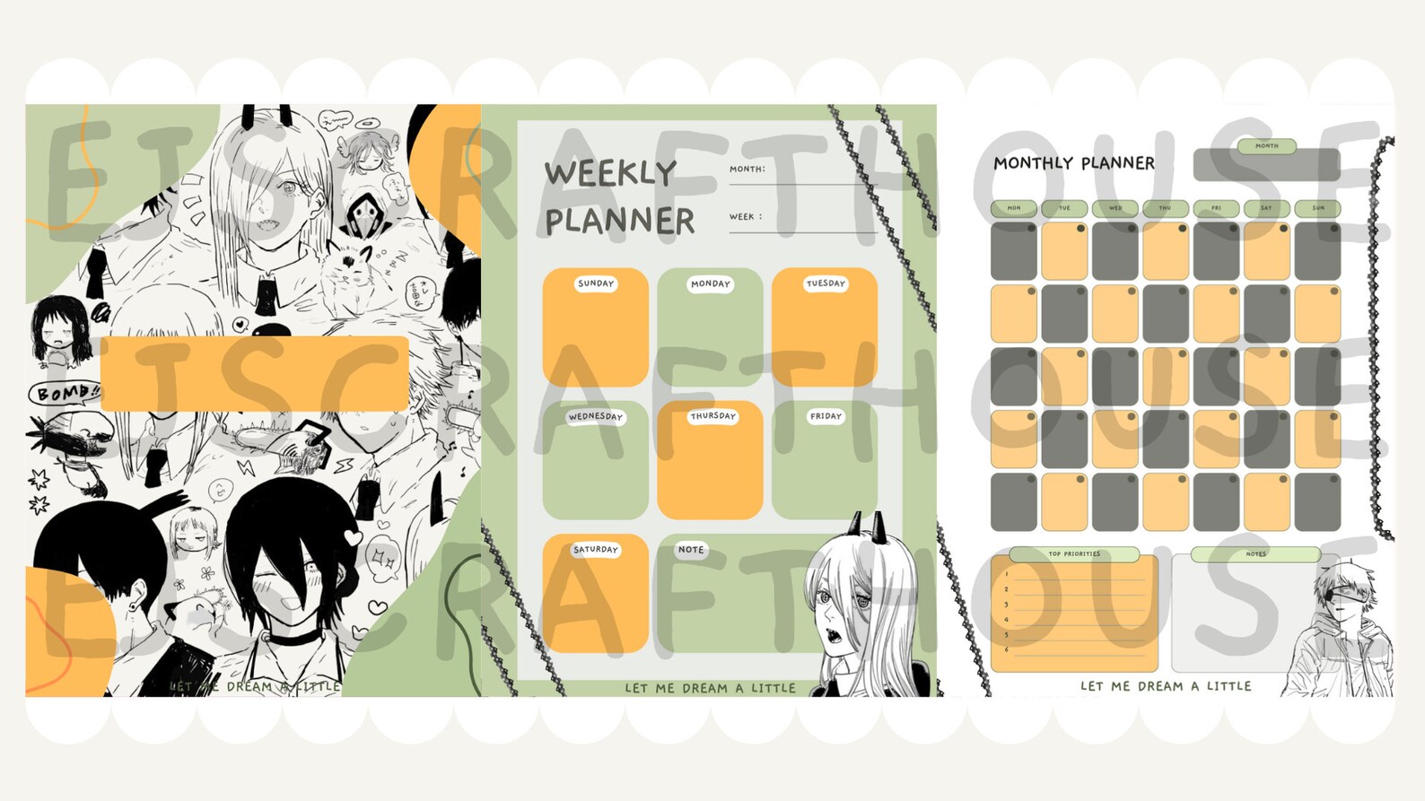 Chainsaw Anime Printable Planner 9 Sheets - Etsy