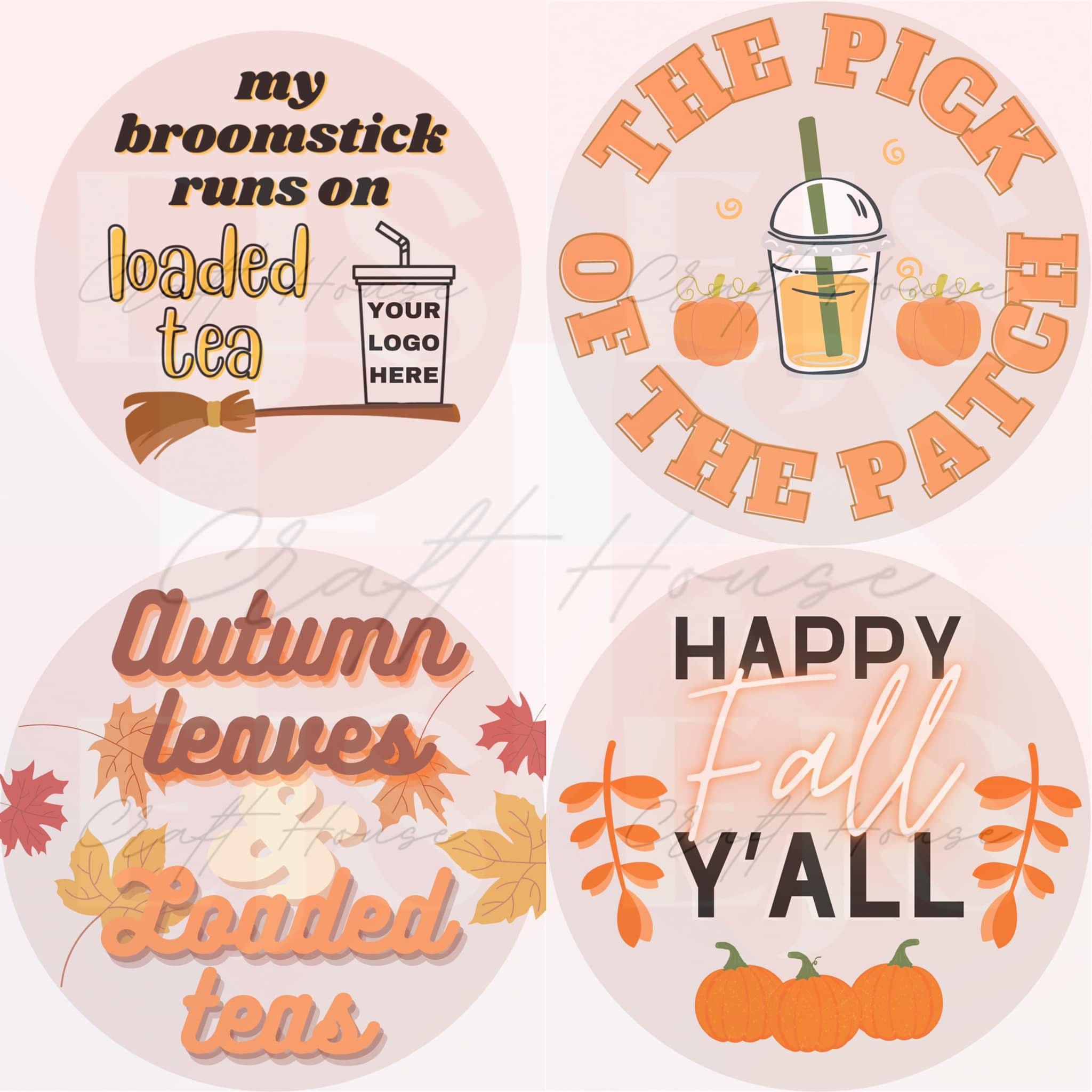 Autumn/fall Loaded Mega Tea Decals Labels for Nutrition Club Wellness ...