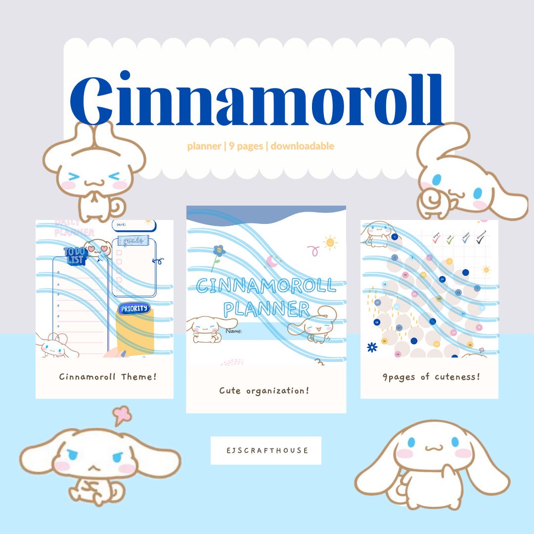 Cute Cinnamon Bun Roll Bunny Downloadable Printable Planner | 9 Sheets ...