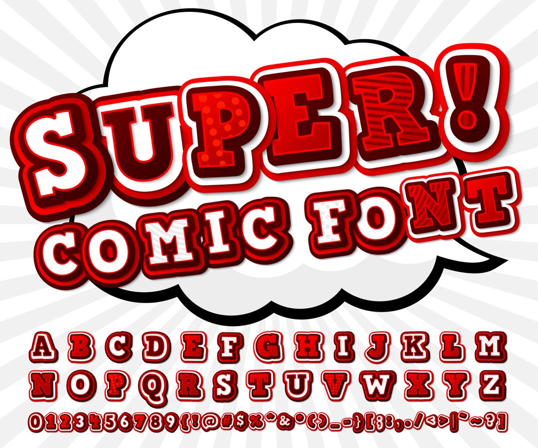 Comic Letters Bursts Hero Alphabet Png Comic Font and Funny - Etsy