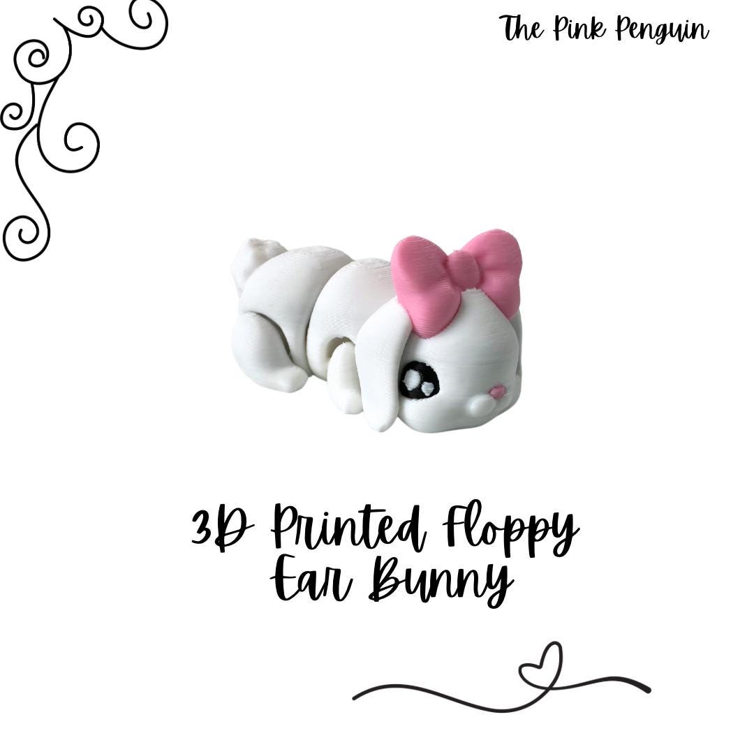 3D Printed Floppy Ear Bunny Flexi/flexible 3d Prints/fun Fidget/unique ...