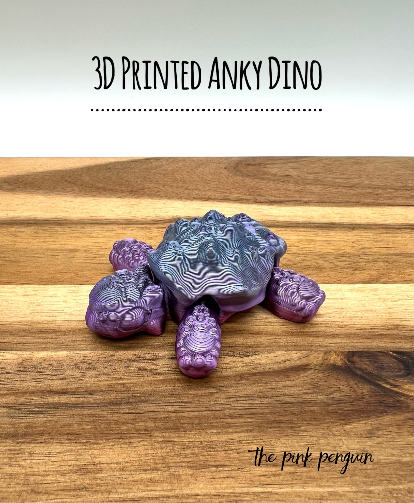 Cute 3D Printed Anky Dino/ Fun 3d Printed Toy /moveable 3D Model ...