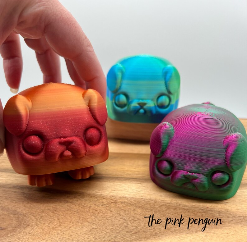 Cute 3D Printed Pug Footling Dog/articulated 3d Print/ 3d - Etsy