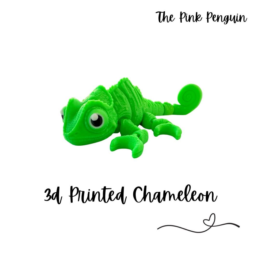 3D Printed Chameleon, Flexible 3D Model, 3d Printed Reptile, Reptile ...