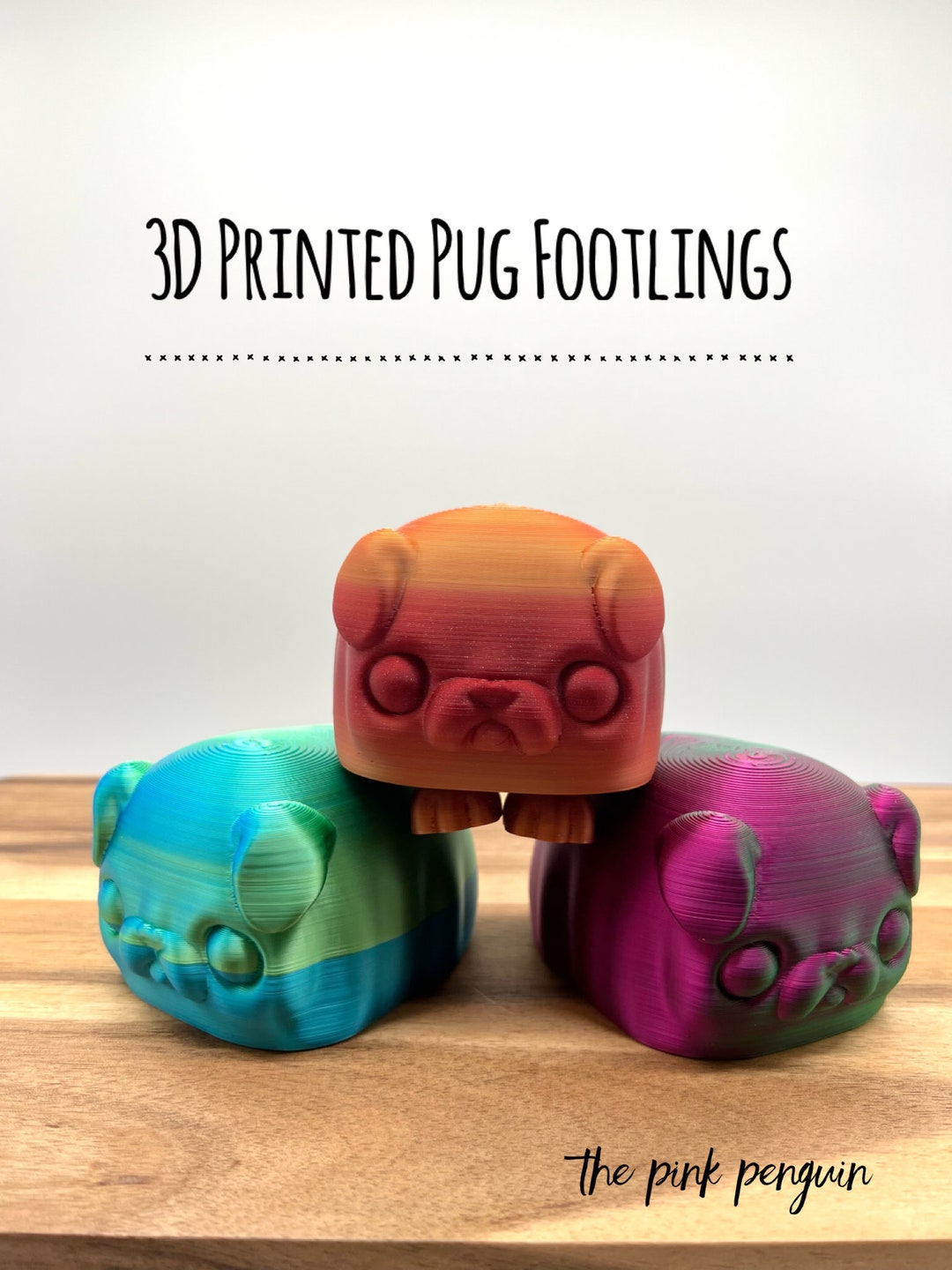 Cute 3D Printed Pug Footling Dog/articulated 3d Print/ 3d - Etsy