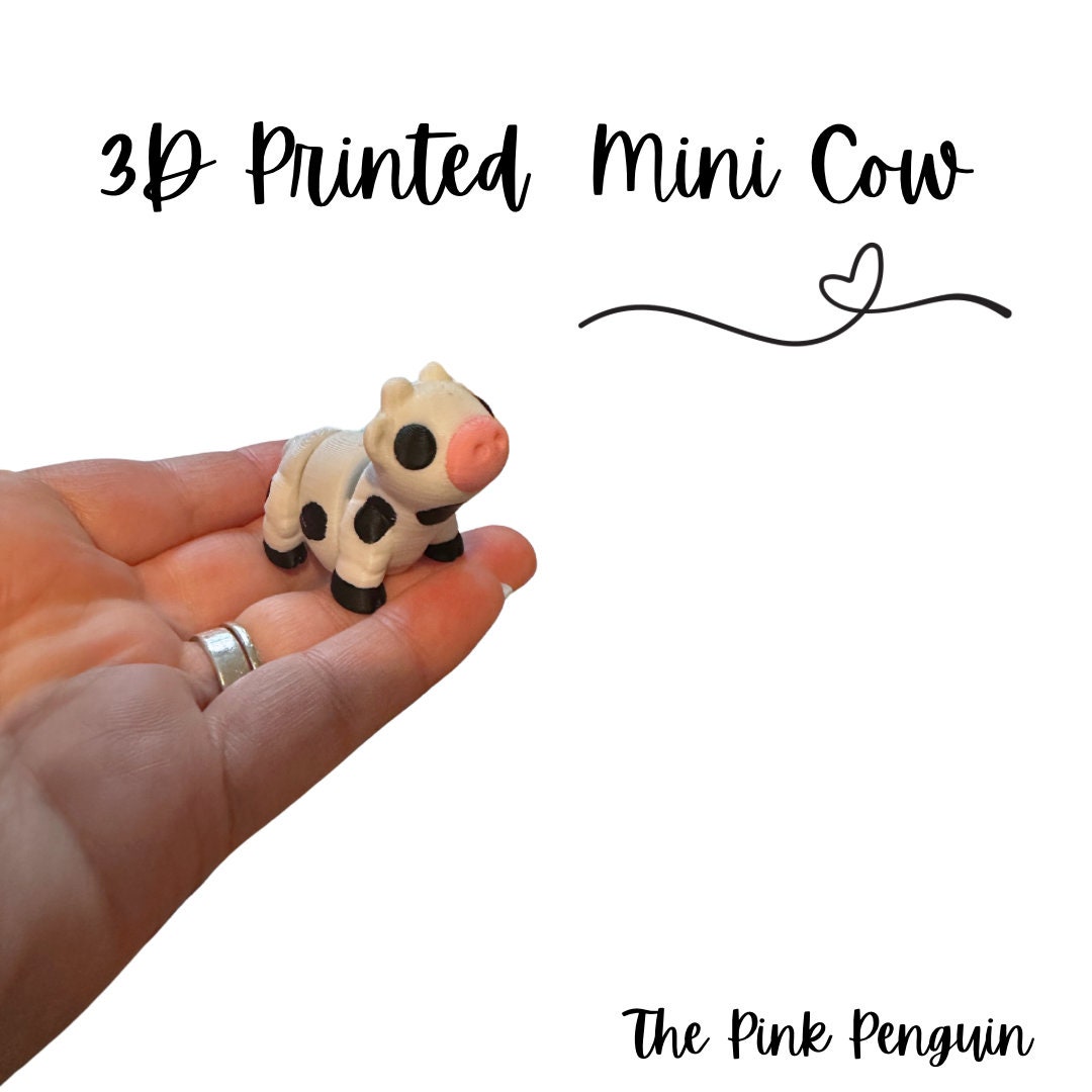 3D Printed Cow Mini/flexible 3d Prints/fun Fidget/unique Gift for Kids ...
