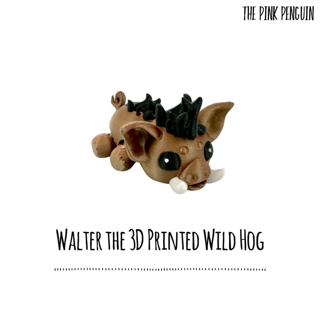 3D Printed Walter the Wild Hog/pig/flexible 3d Prints/fun Fidget/unique ...