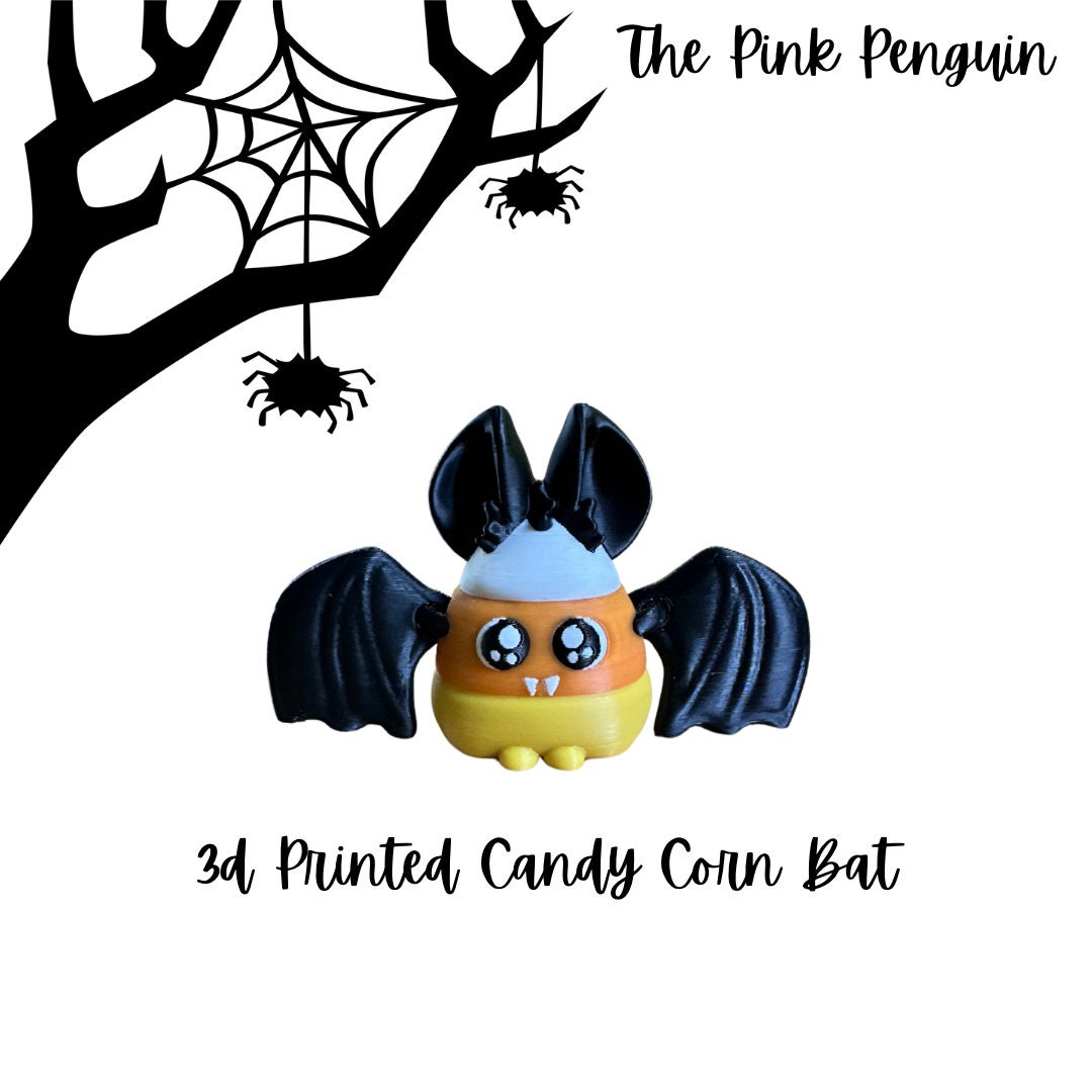 3D Printed Candy Corn Bat/flexible 3d Prints/fun Fidget/unique Gift for ...