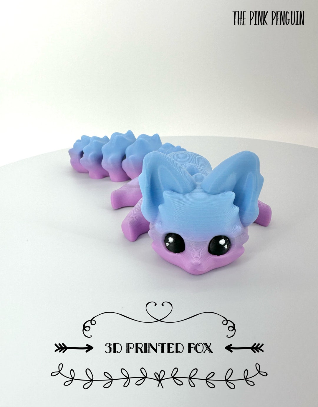 3D Printed Fox/ Flexible 3D Model/unique Gift for Kids/gift for Her ...
