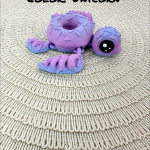 3D Printed Donurtle/ Donut With Sprinkles/flexible Sensory Fidget Toy ...