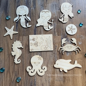 Mermaid DIY Paint Kit/ Craft Kit/ Girls Gift/laser Cutouts/ Magnet ...