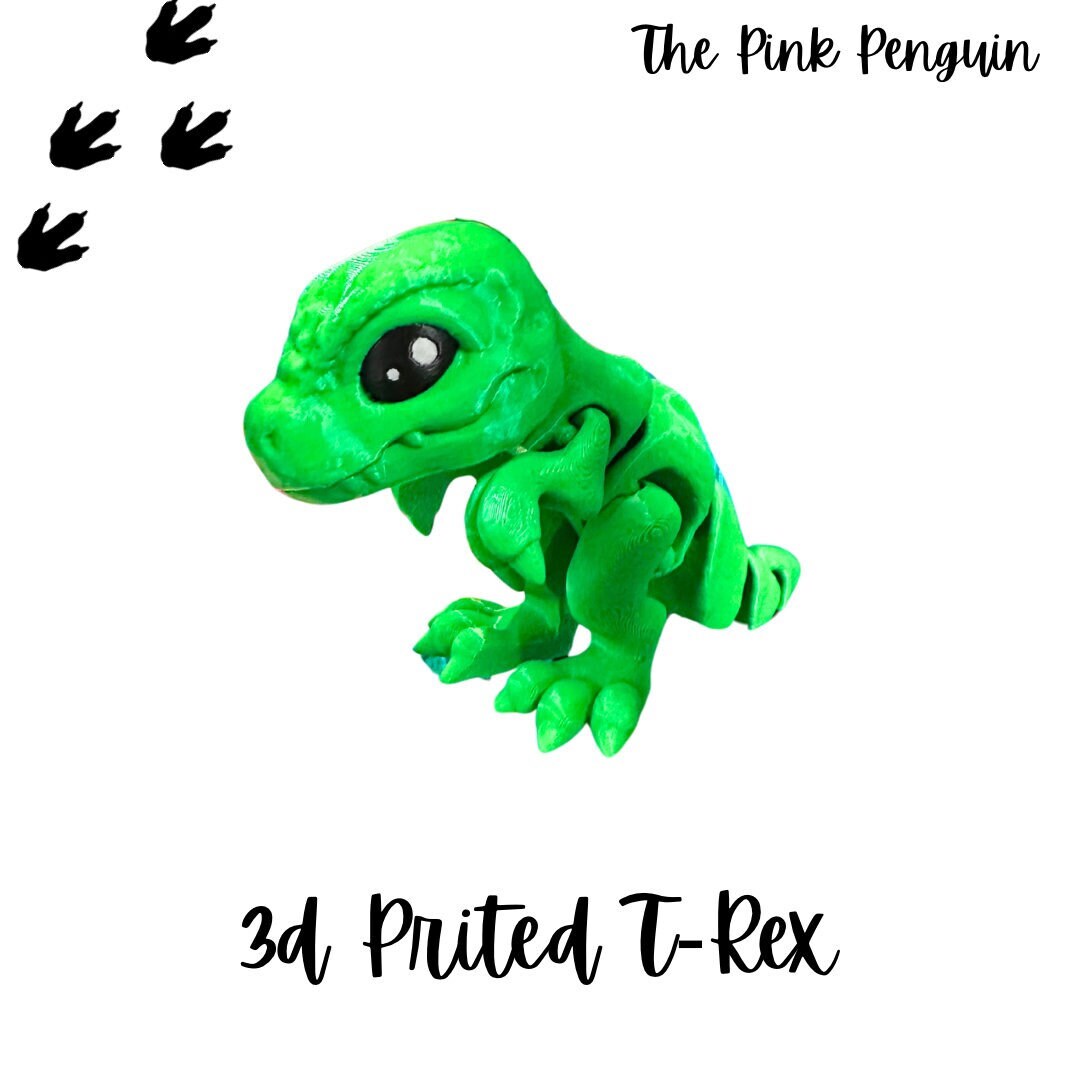 3D Printed T-rex / Flexible 3D Model/unique Gift for Kids/dinosaur ...