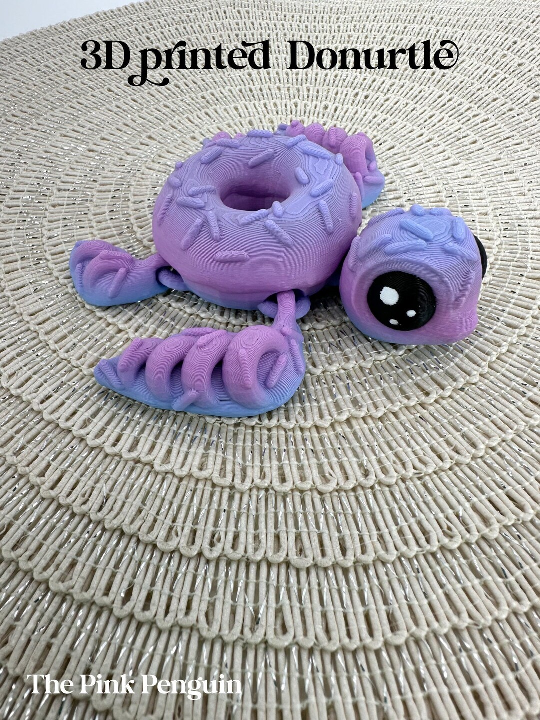 3D Printed Donurtle/ Donut With Sprinkles/flexible Sensory Fidget Toy ...