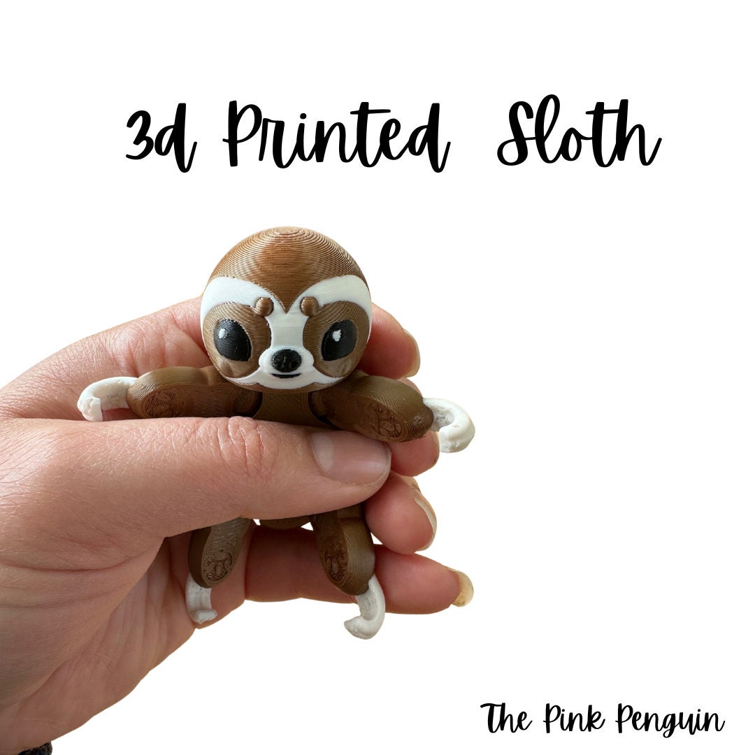 3D Printed Sloth/flexible 3d Prints/fun Fidget/unique Gift for Kids ...