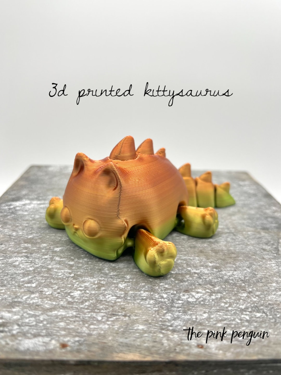 3D Printed Kittysaurus/cat/dinosaur/articulated 3d Print/rainbow/3d ...