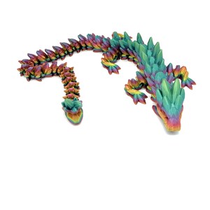 3D Printed Sensory Fidget Articulated Gemstone Dragon, Rainbow Dragon ...
