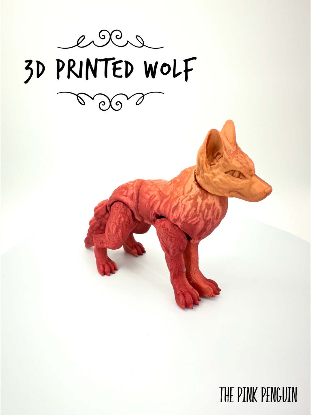3D Printed Wolf/ Flexible 3D Model/unique Gift for Kids/gift for Her ...