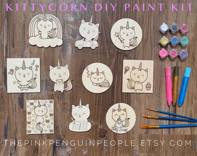 Kittycorn Paint Your Own Magnet DIY Kit Craft Kit Kids | Etsy