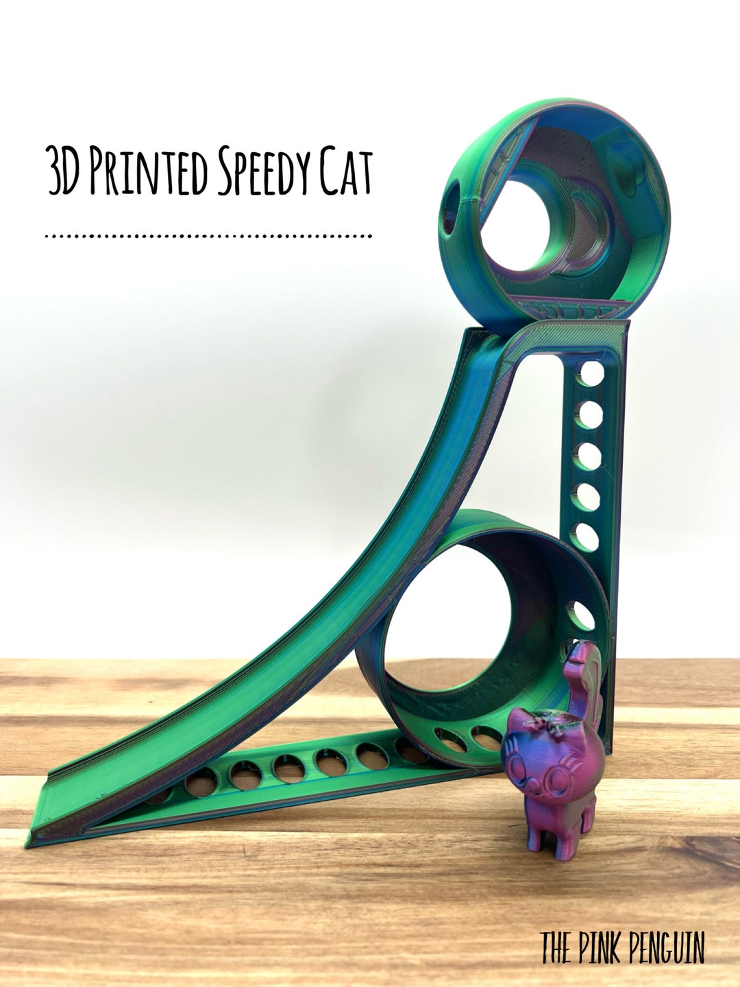 3D Printed Speedy Cat/ 3D Cat Model/ramp/ Unique Gift for Kids/toy/ Fun ...