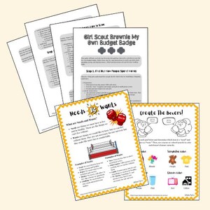 Brownie Scout My Own Budget Badge Activity Bundle | Goal Setting ...