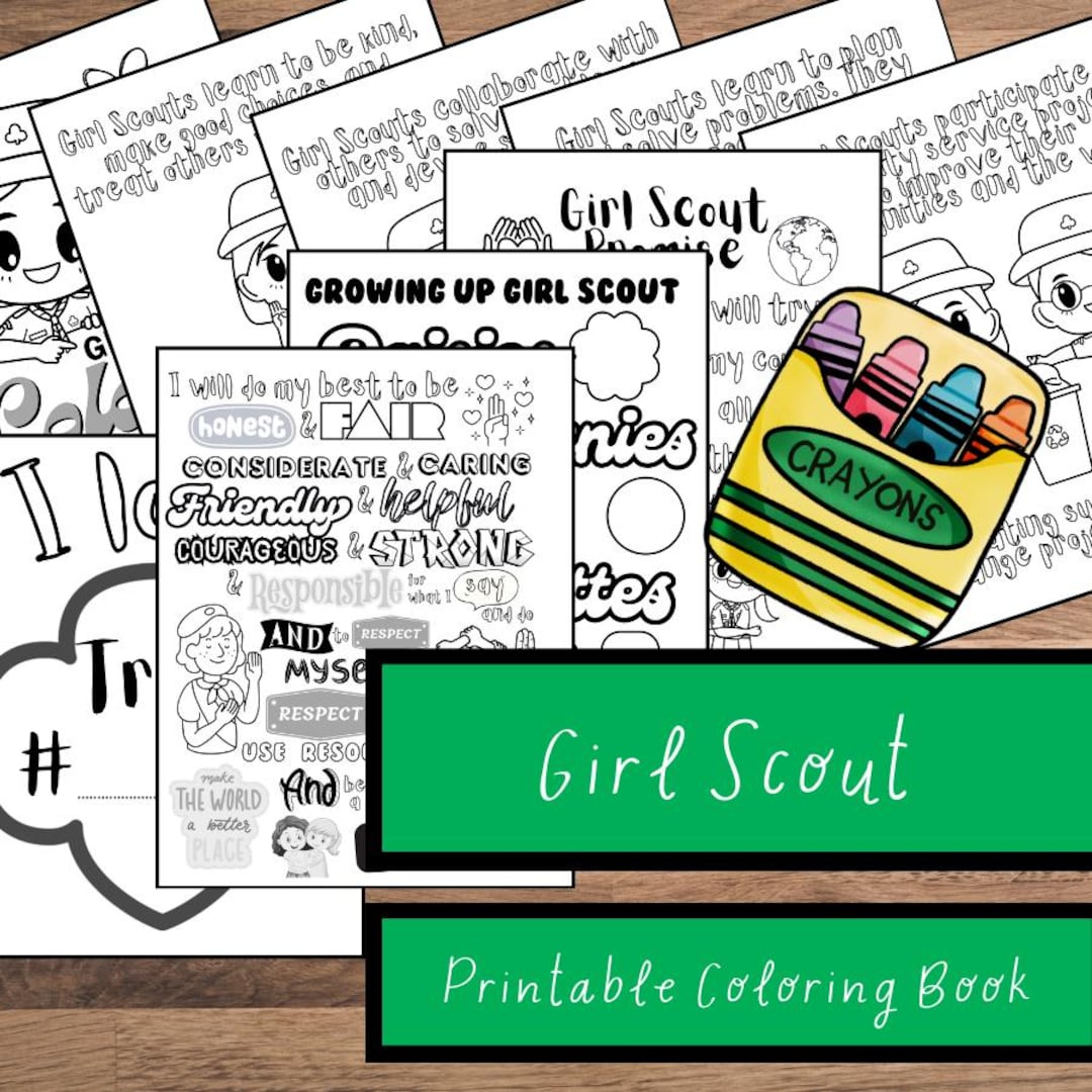 Girl Scout Promise & Law Coloring Book | Fun, Educational PDF Download ...
