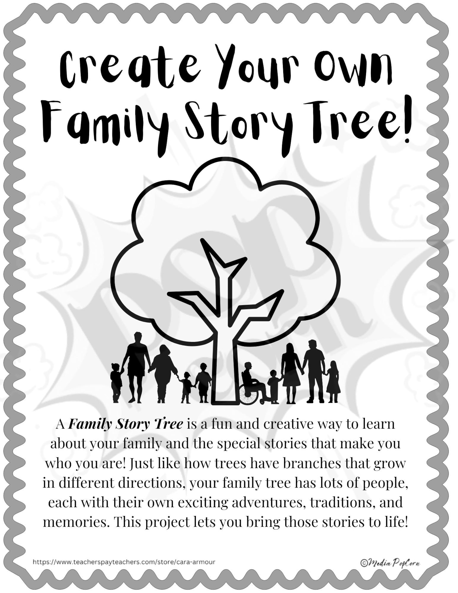 Create Your Own Family Story Tree | Activity Workbook for Kids | BONUS ...