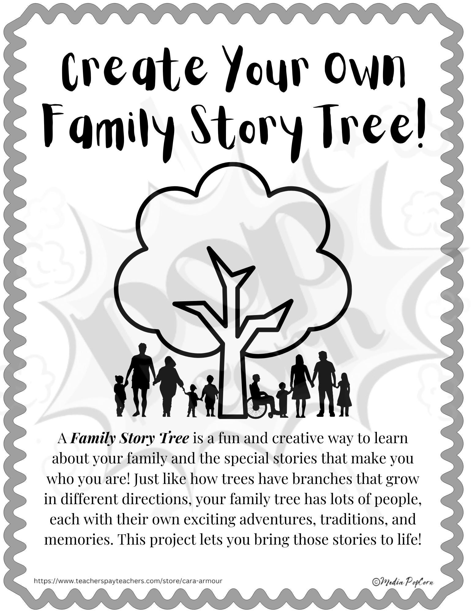 Create Your Own Family Story Tree | Activity Workbook for Kids | BONUS ...