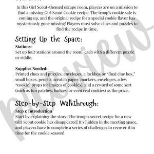 Scout Cookie Mystery Escape Room Adventure | Meeting Activity | Scout ...