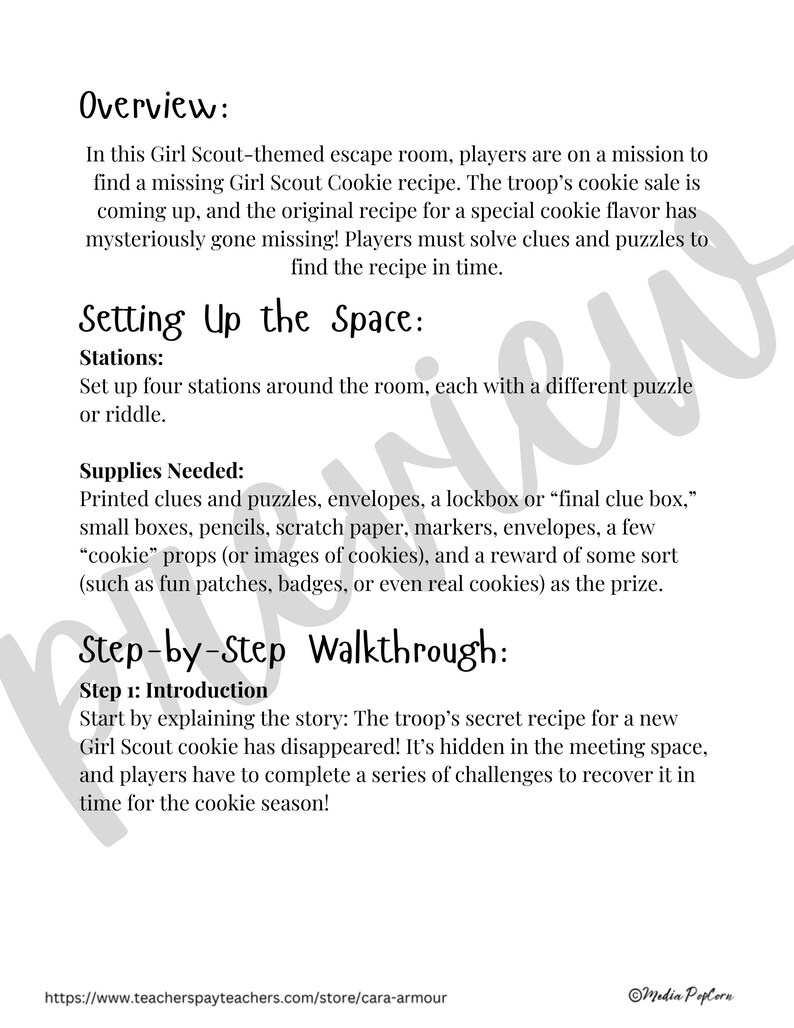 Scout Cookie Mystery Escape Room Adventure | Meeting Activity | Scout ...