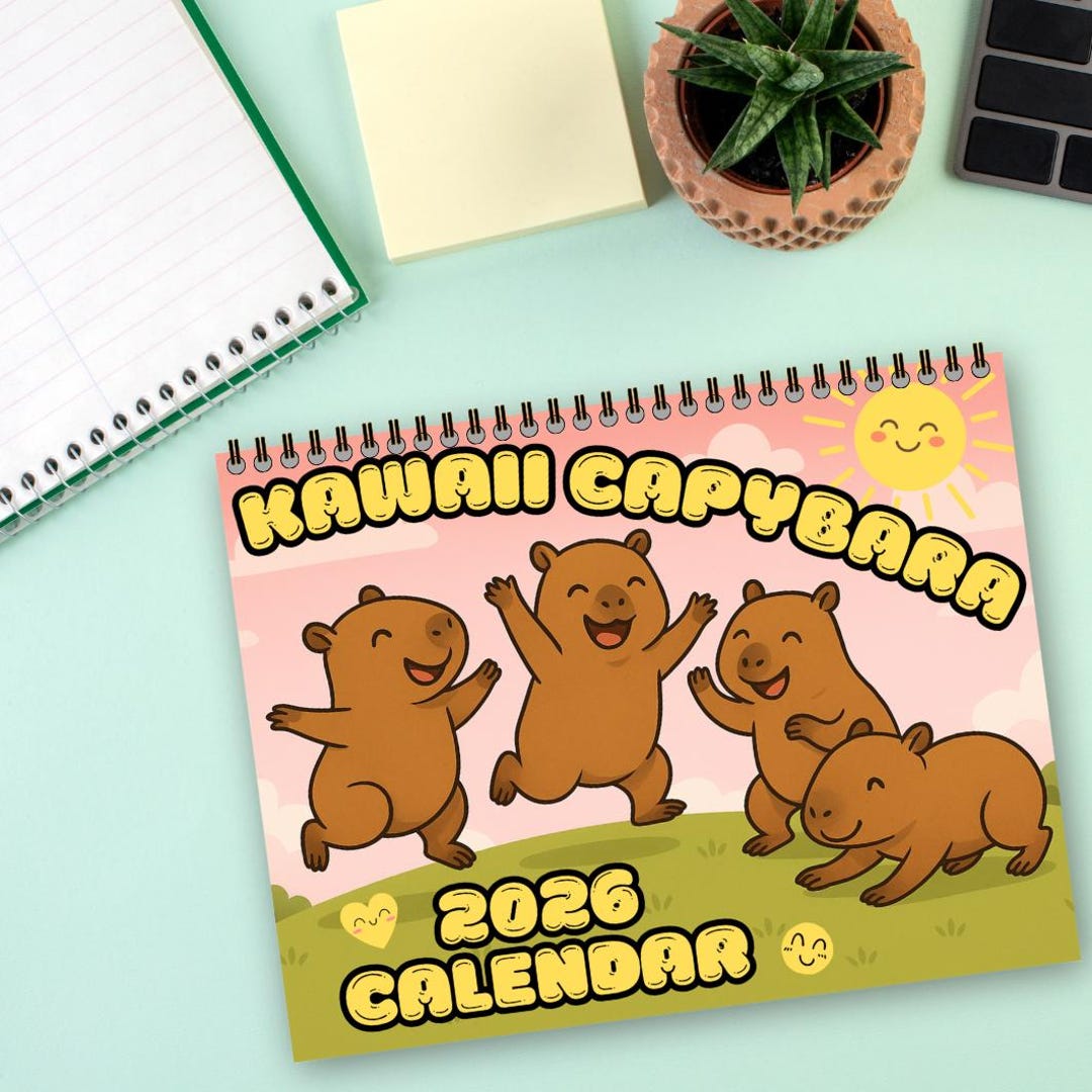 Kawaii Capybara Calendar 2026 | Cute Calendar for Kids, Tweens, Teens ...