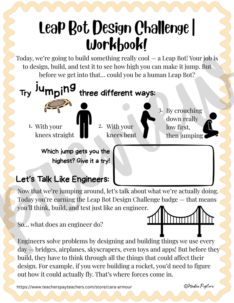 Leap Bot Design Challenge Workbook | Girl Scout Badge Activity Guide ...
