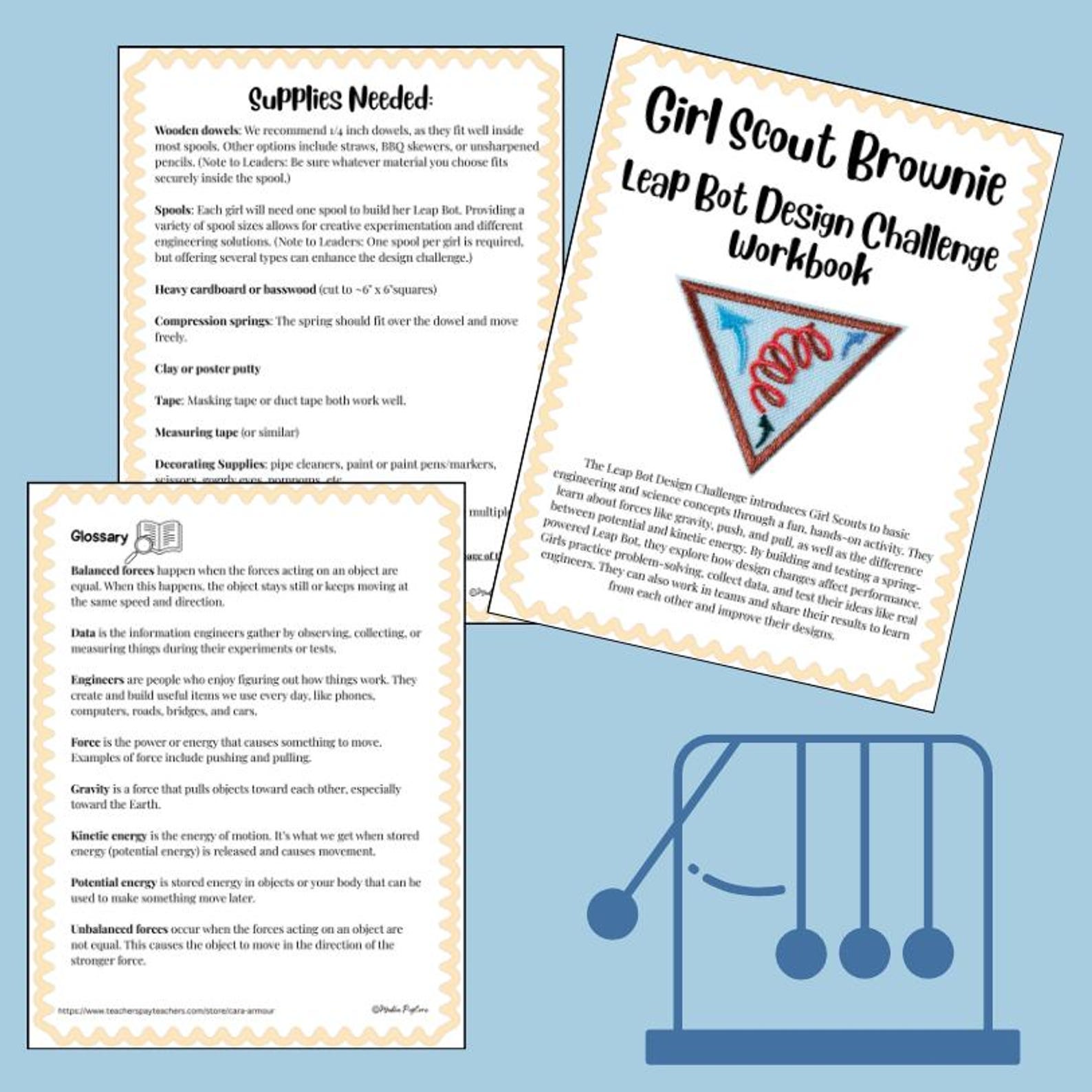 Leap Bot Design Challenge Workbook | Girl Scout Badge Activity Guide ...
