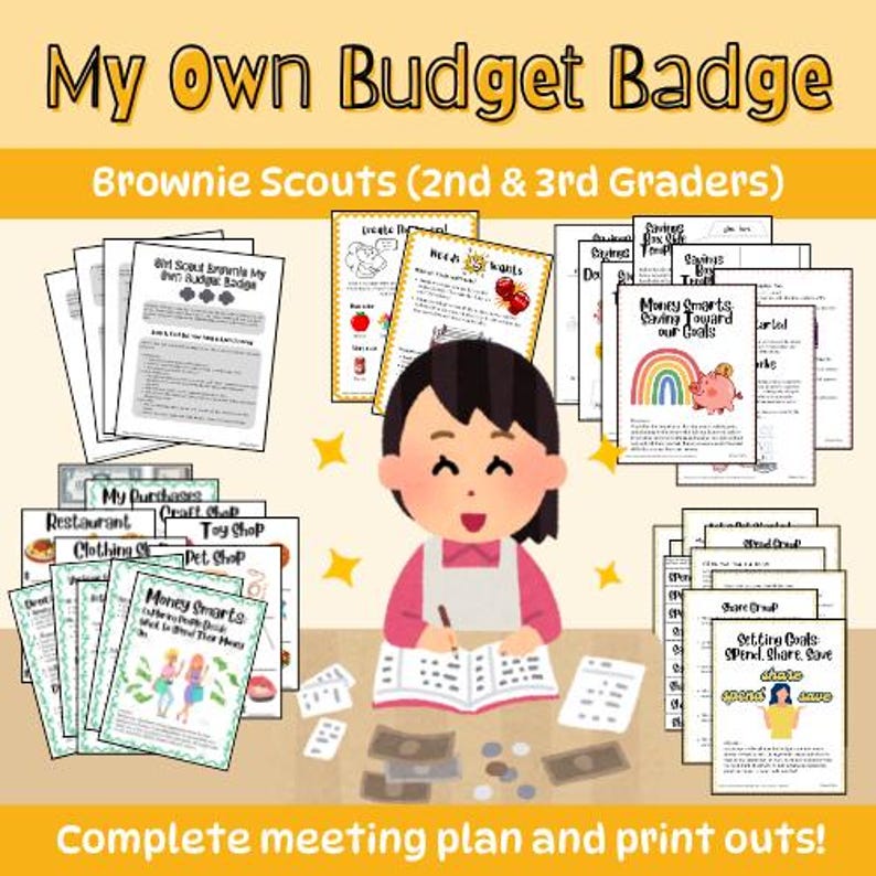Brownie Scout My Own Budget Badge Activity Bundle | Goal Setting ...
