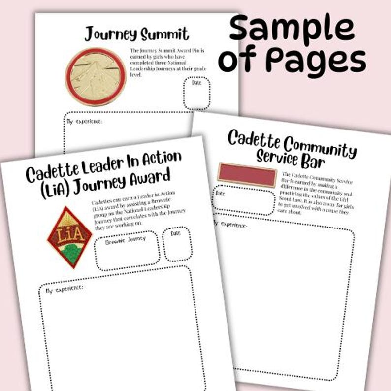 Girl Scout Cadette Badge Tracking Book| 3 Included Covers ...