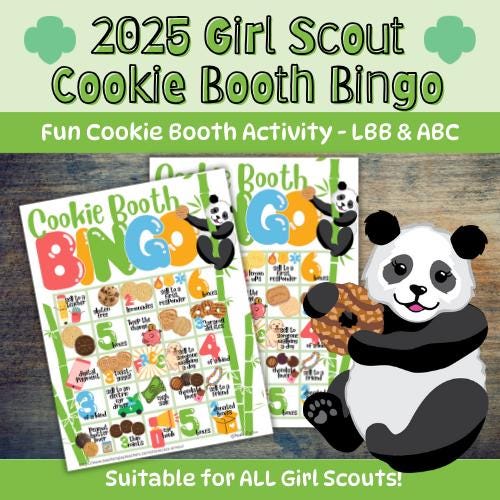2025 Girl Scout Cookie Booth Bingo | ABC Bakers and Little Brownie ...