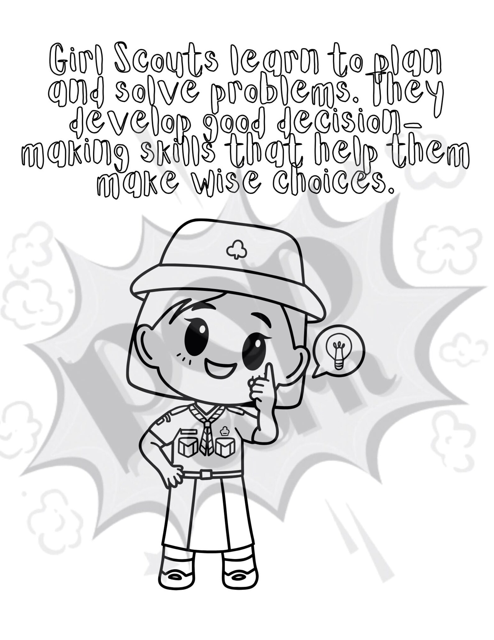 Girl Scout Promise & Law Coloring Book | Fun, Educational PDF Download ...
