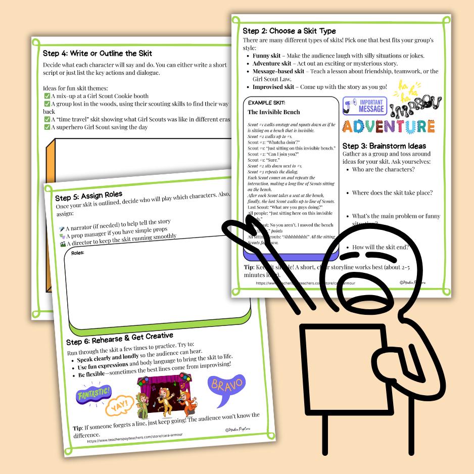 Scout Skit Starter Workbook | Make Skit Development a BREEZE | Scout ...