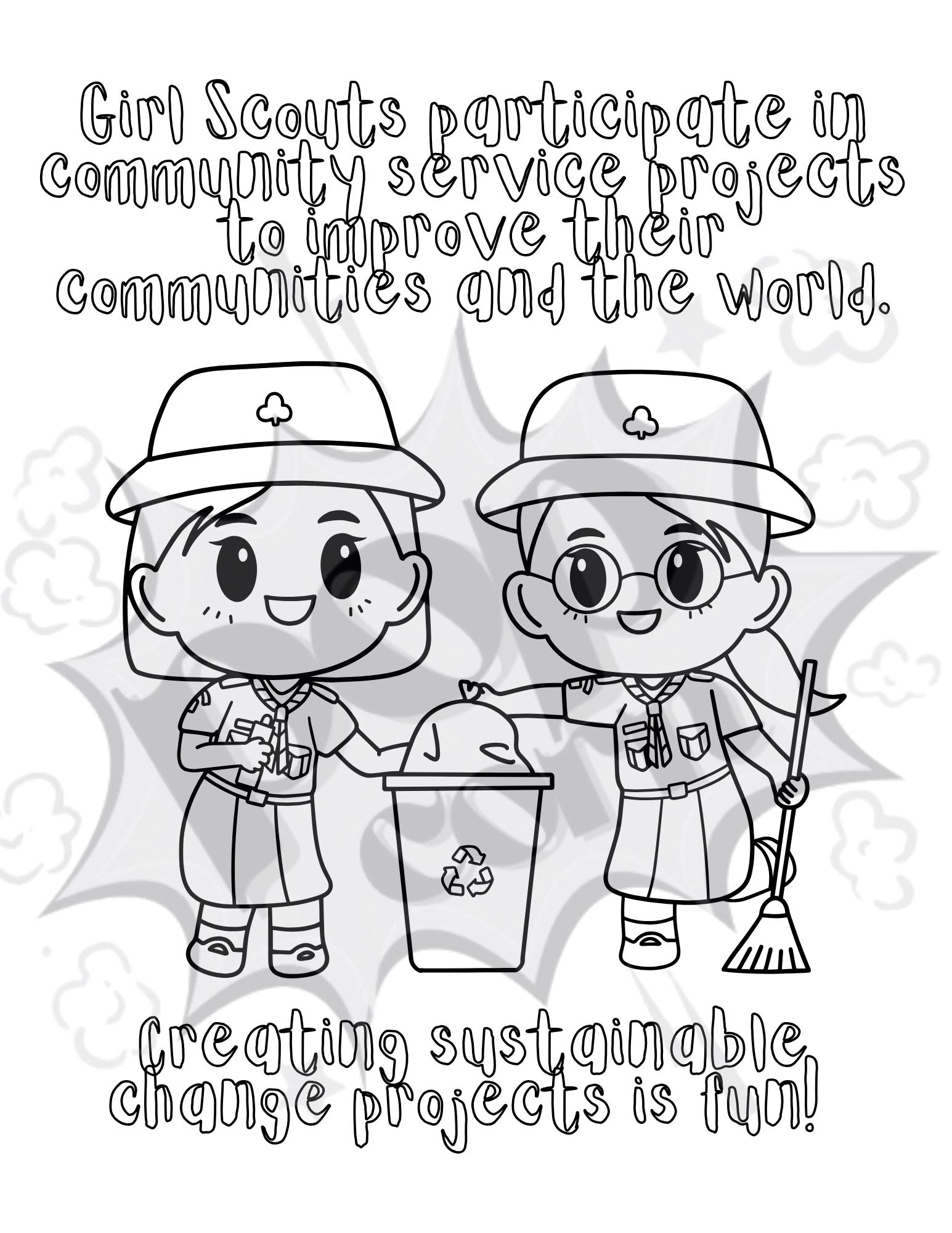 Girl Scout Promise & Law Coloring Book Fun, Educational PDF Download - Etsy