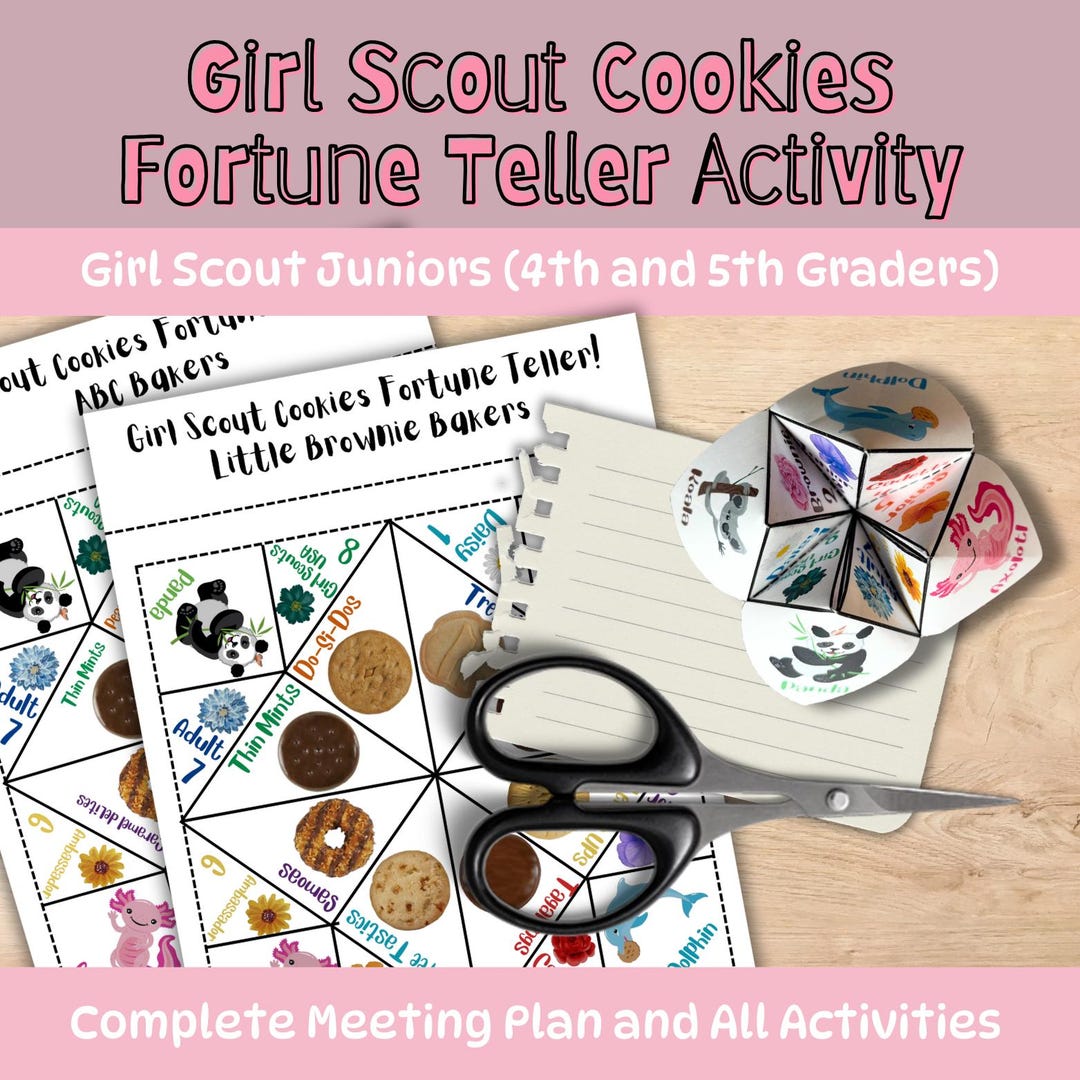 Girl Scout Cookie FORTUNE TELLER Craft Activity | Cookie Season Prep ...