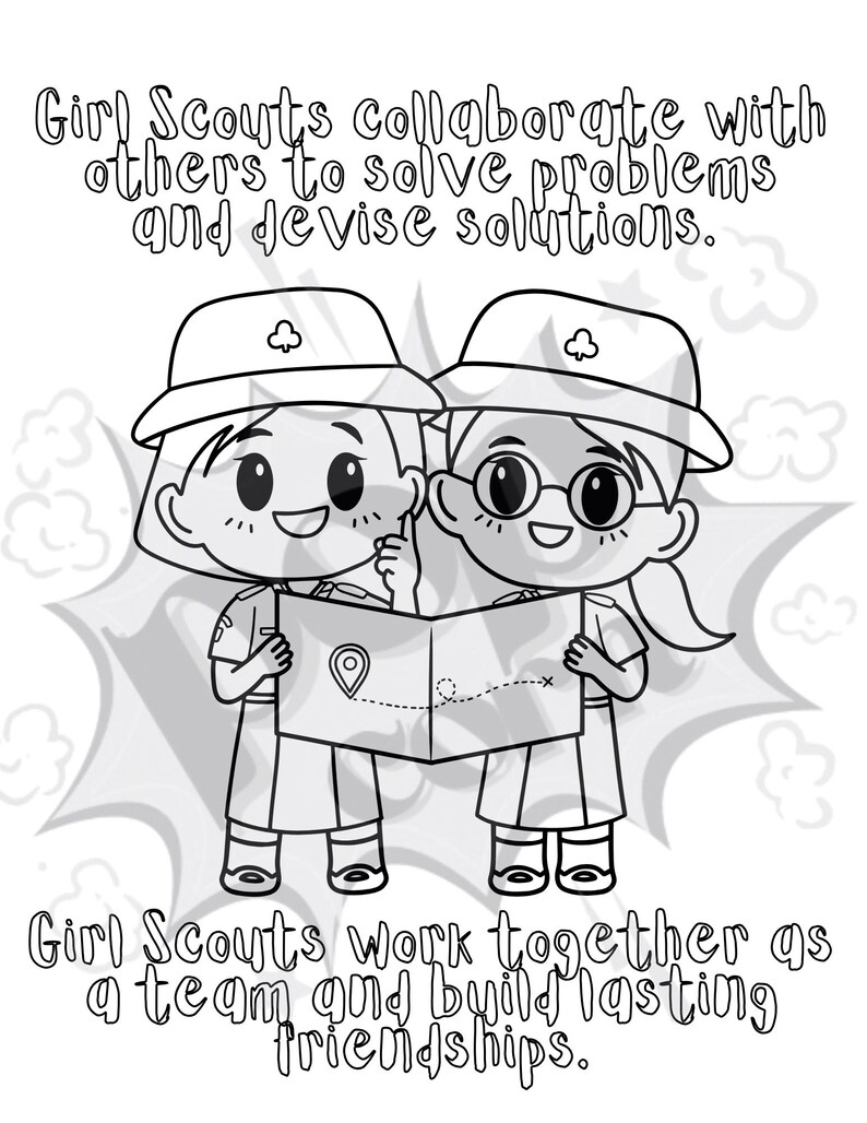 Girl Scout Promise & Law Coloring Book | Fun, Educational PDF Download ...