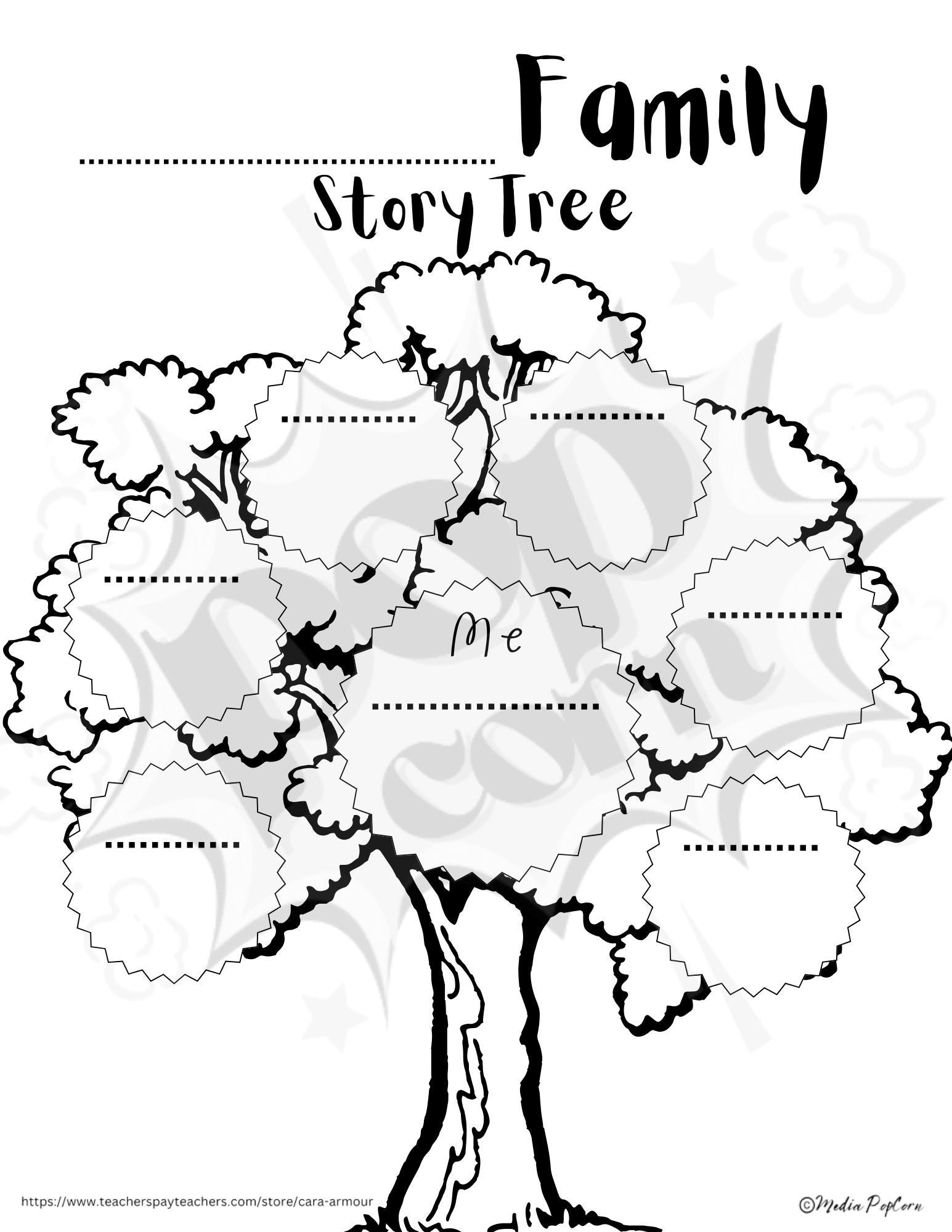 Create Your Own Family Story Tree | Activity Workbook for Kids | BONUS ...