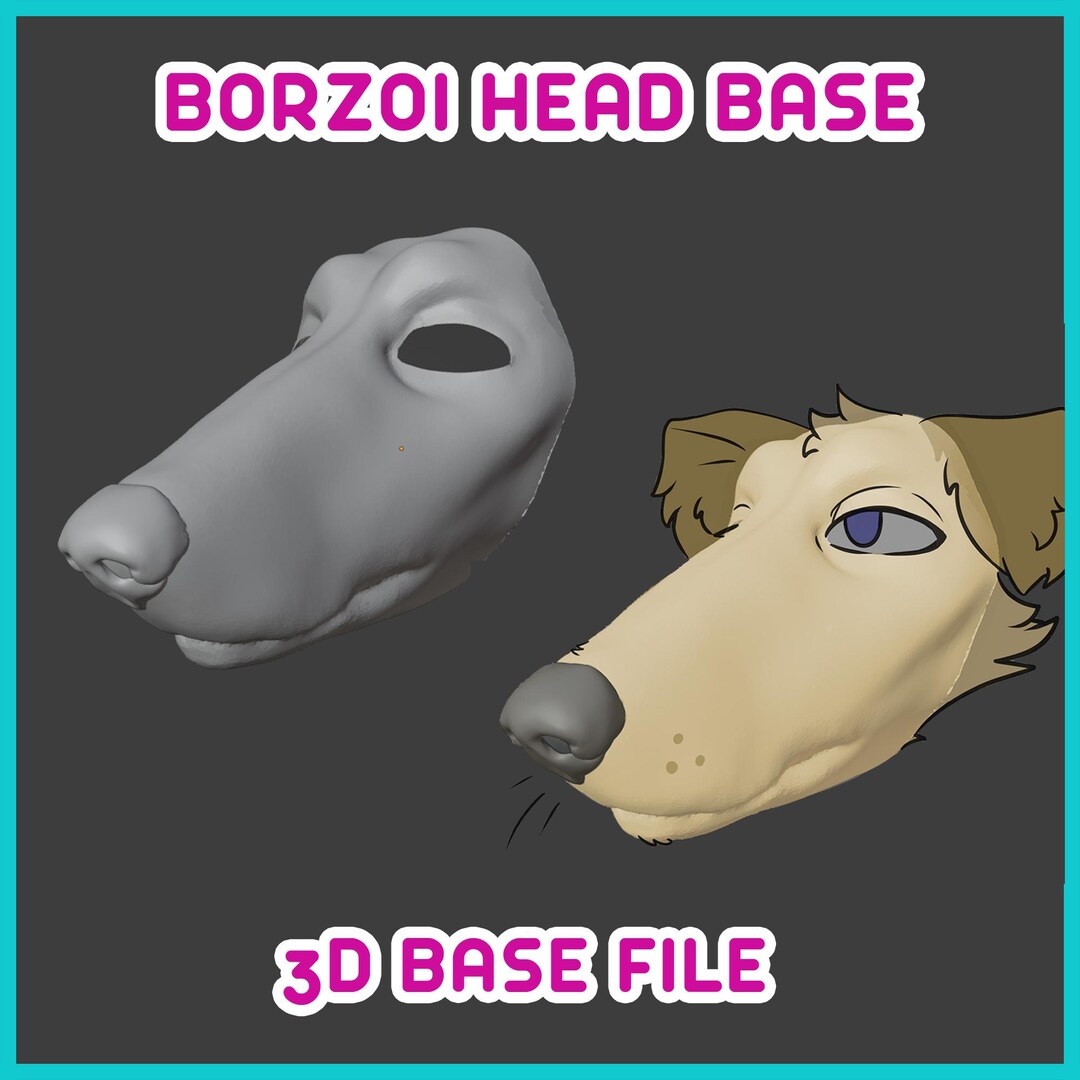 3D Printable Borzoi Fursuit Base (FILE ONLY) - Etsy