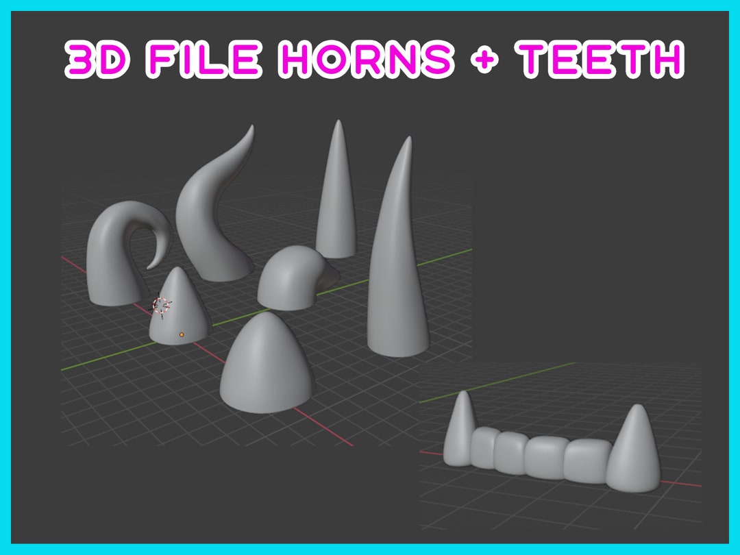 3D Printable Horns Teeth FILE ONLY - Etsy