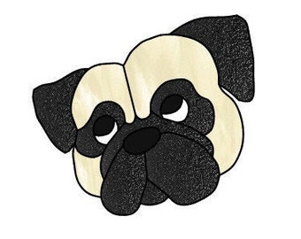 Pug Stained Glass Pattern | Etsy